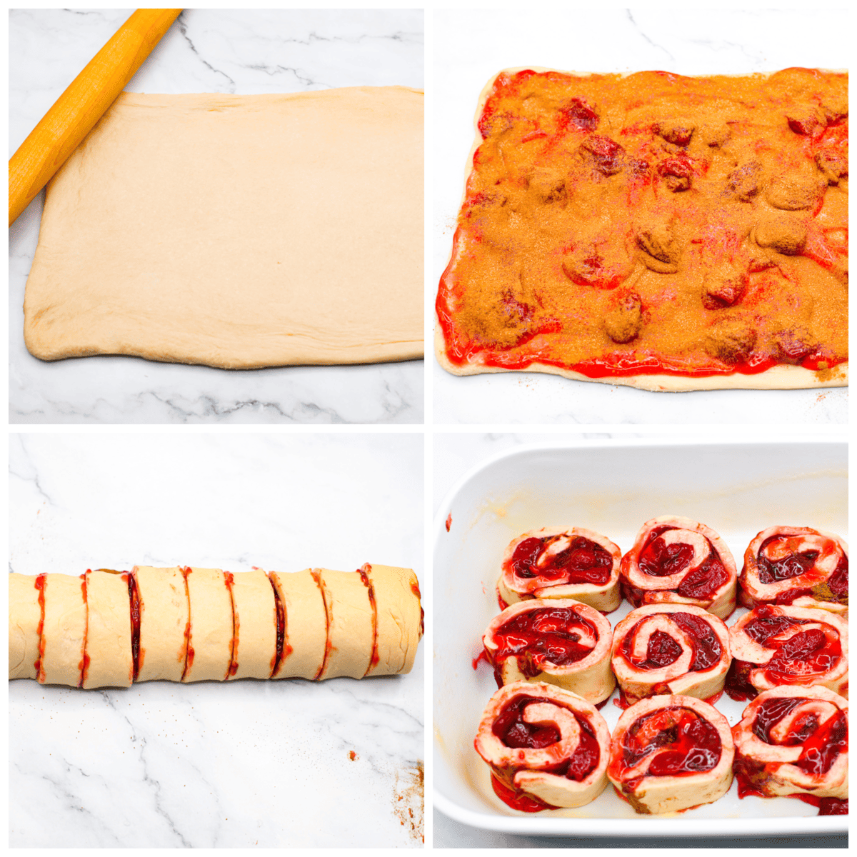 Strawberry Cinnamon Rolls with Lemon Cream Cheese Glaze - Chaukasmaal.com