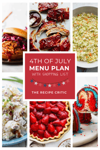 4th of July Menu Plan | The Recipe Critic