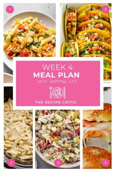 Weekly Meal Plans - The Recipe Critic