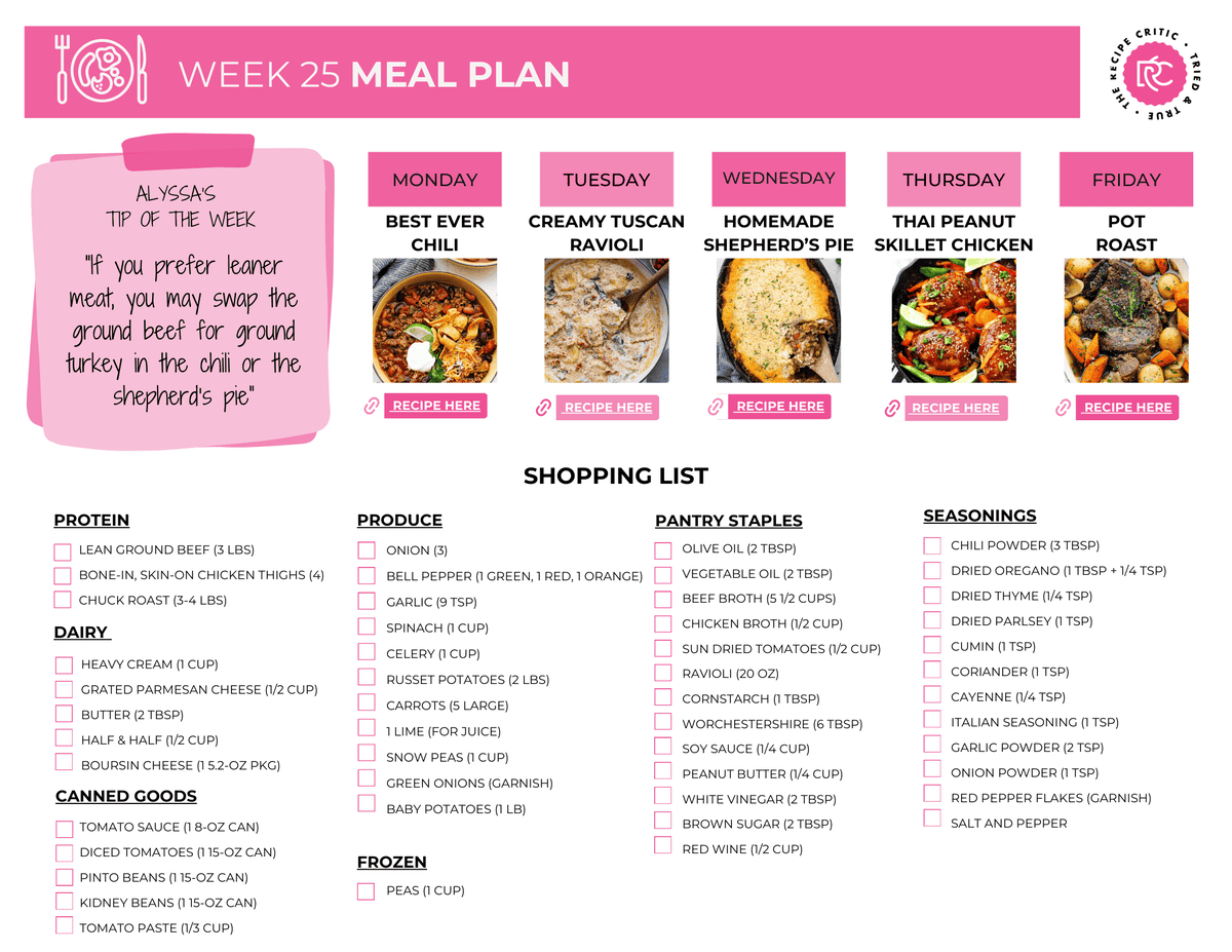 Weekly Meal Plan #25 | The Recipe Critic - Cropsia Foods Co.,Limited