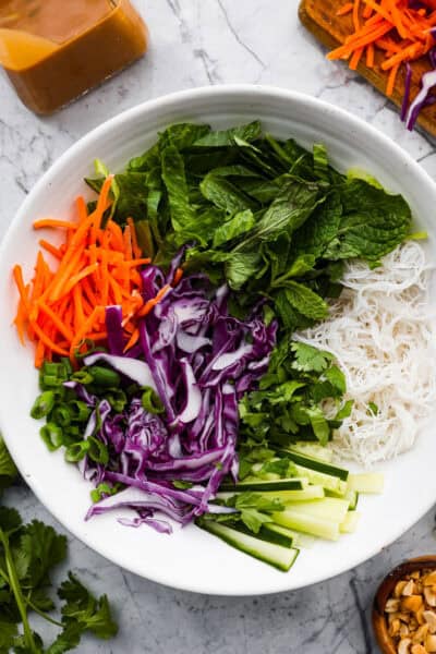 Spring Roll in a Bowl With Peanut Sauce| The Recipe Critic