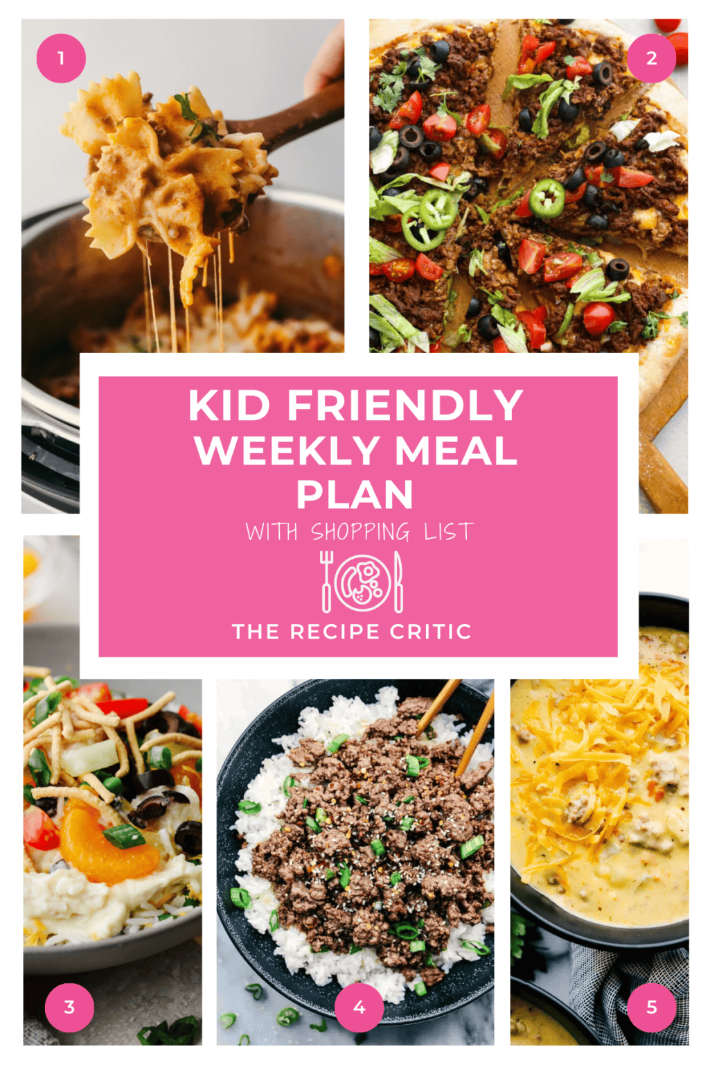 Kid Friendly Weekly Meal Plan The Recipe Critic