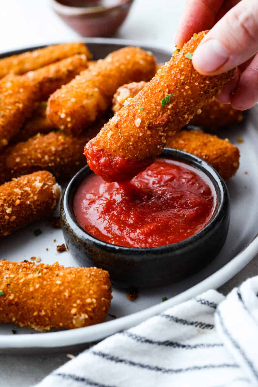 Insanely Crispy Homemade Classic Homemade Mozzarella Sticks | The ...